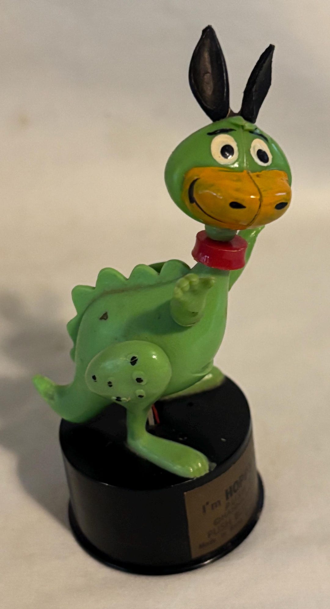1960s Kohner Bros Hong Kong Plastic Flintstones Hoppy the Hopparoo Push ...