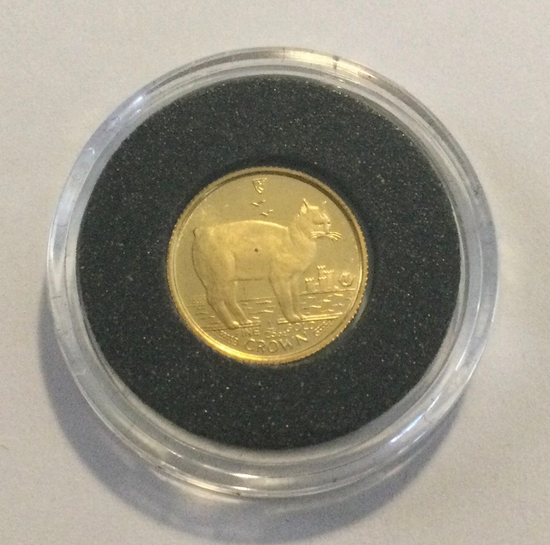 1988 Gold Isle of Man 1 Crown Manx Cat Cat Coin 1/25 Ounce Gold Coin - Etsy