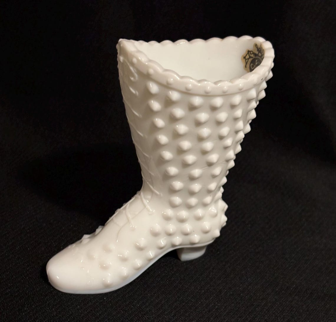 Vintage Fenton Milk Glass Hobnail Boot - Etsy