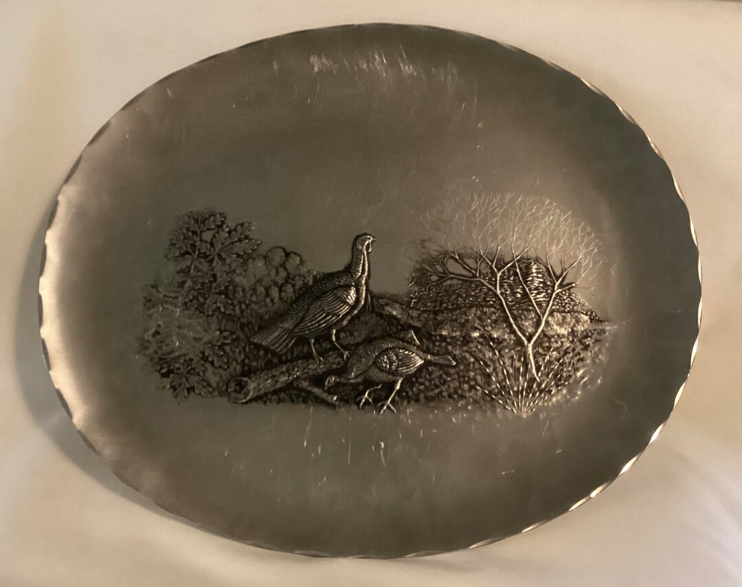 Vintage Wendell August Forge Wild Turkeys Aluminum Platter - Etsy