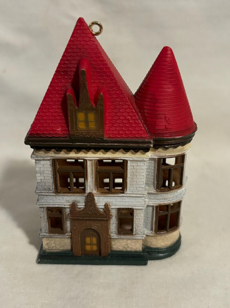 Vintage Plastic Victorian Mansion Christmas Ornament - Etsy