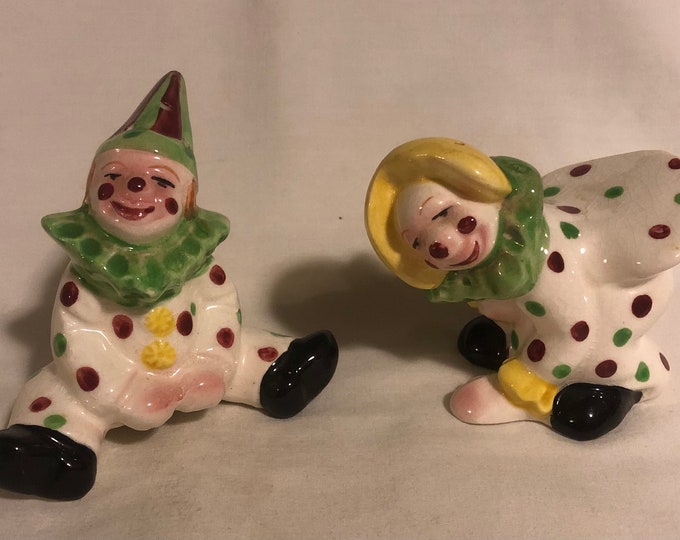 Vintage Figural Circus Clown Salt & Pepper Shakers Made in Japan - Etsy