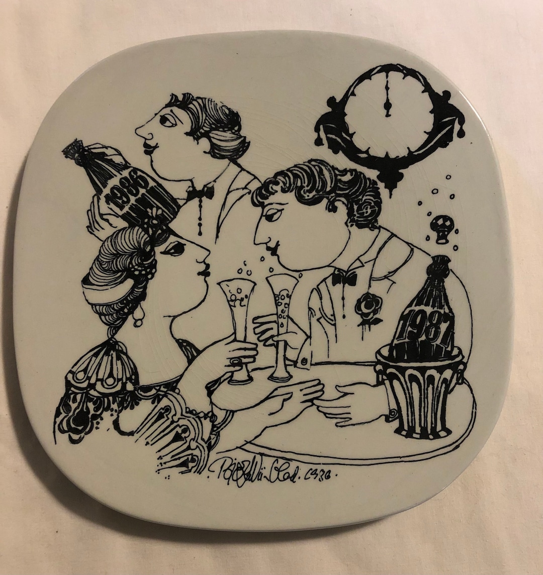 Retro 1986-1987 Bjorn Winblad HDK Nymolle Denmark Modernistic New Years ...