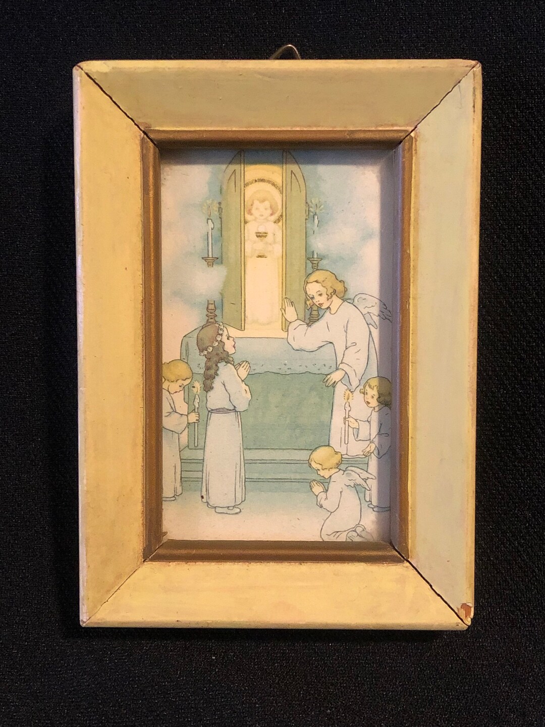 Antique Framed Communion Scene Angels W/child & Christ Child - Etsy