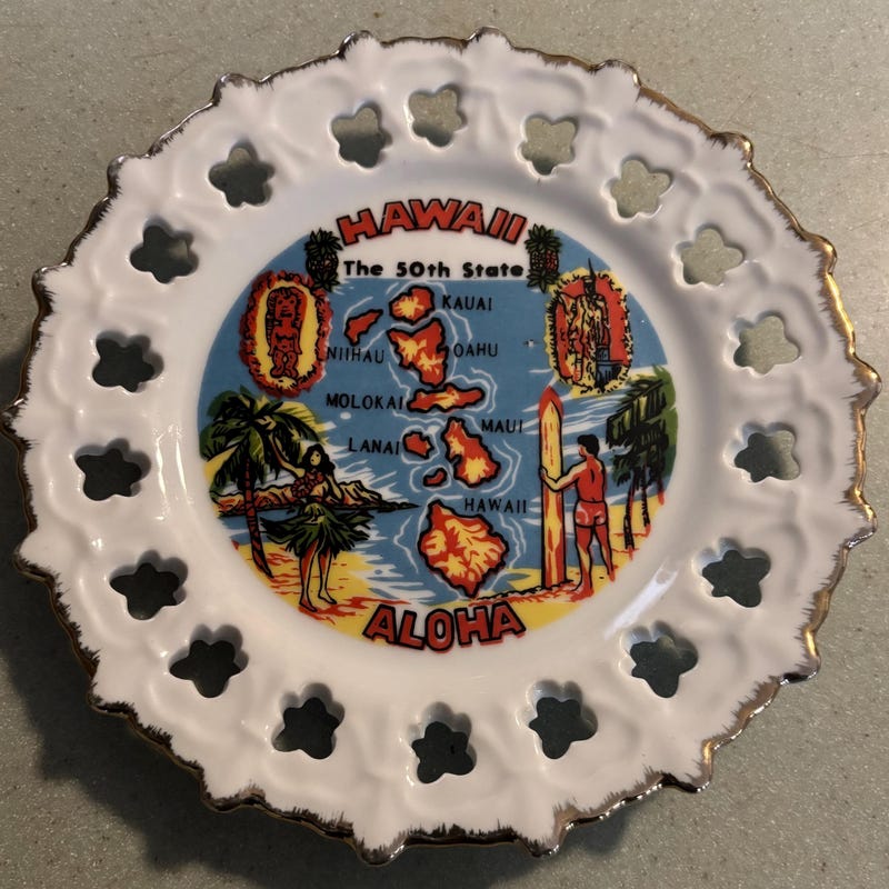 Hawaiian Porcelain Plate - Etsy