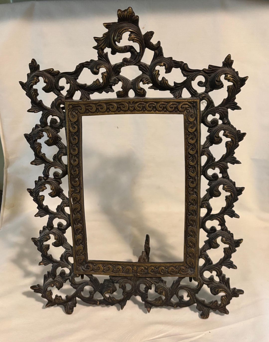 Antique Victorian Fancy Scroll Work Design Brass Frame W/ Easel Foot - Etsy