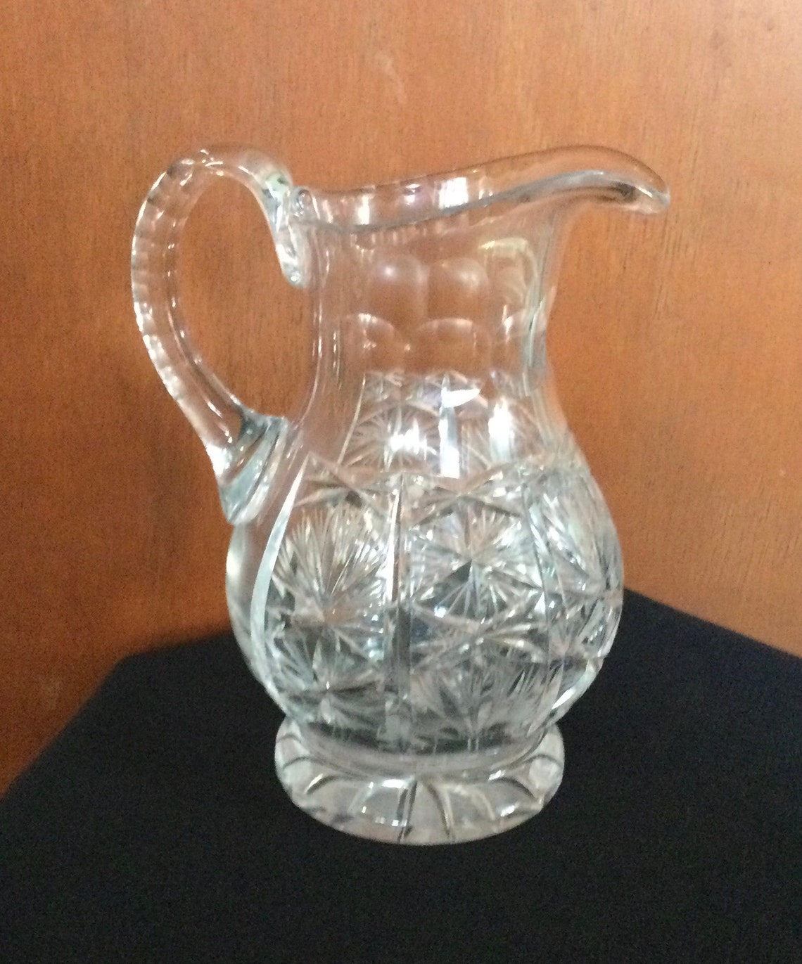 Vintage Cut Crystal Glass Starburst Pattern 7 1/4 Pitcher - Etsy