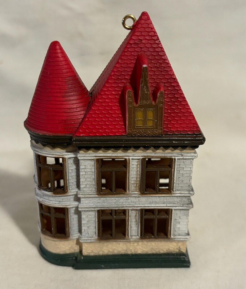 Vintage Plastic Victorian Mansion Christmas Ornament - Etsy