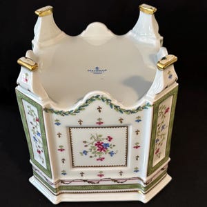 Vintage Haviland Limoges France Floral Vieux Paris Cachepot Flowerpot ...