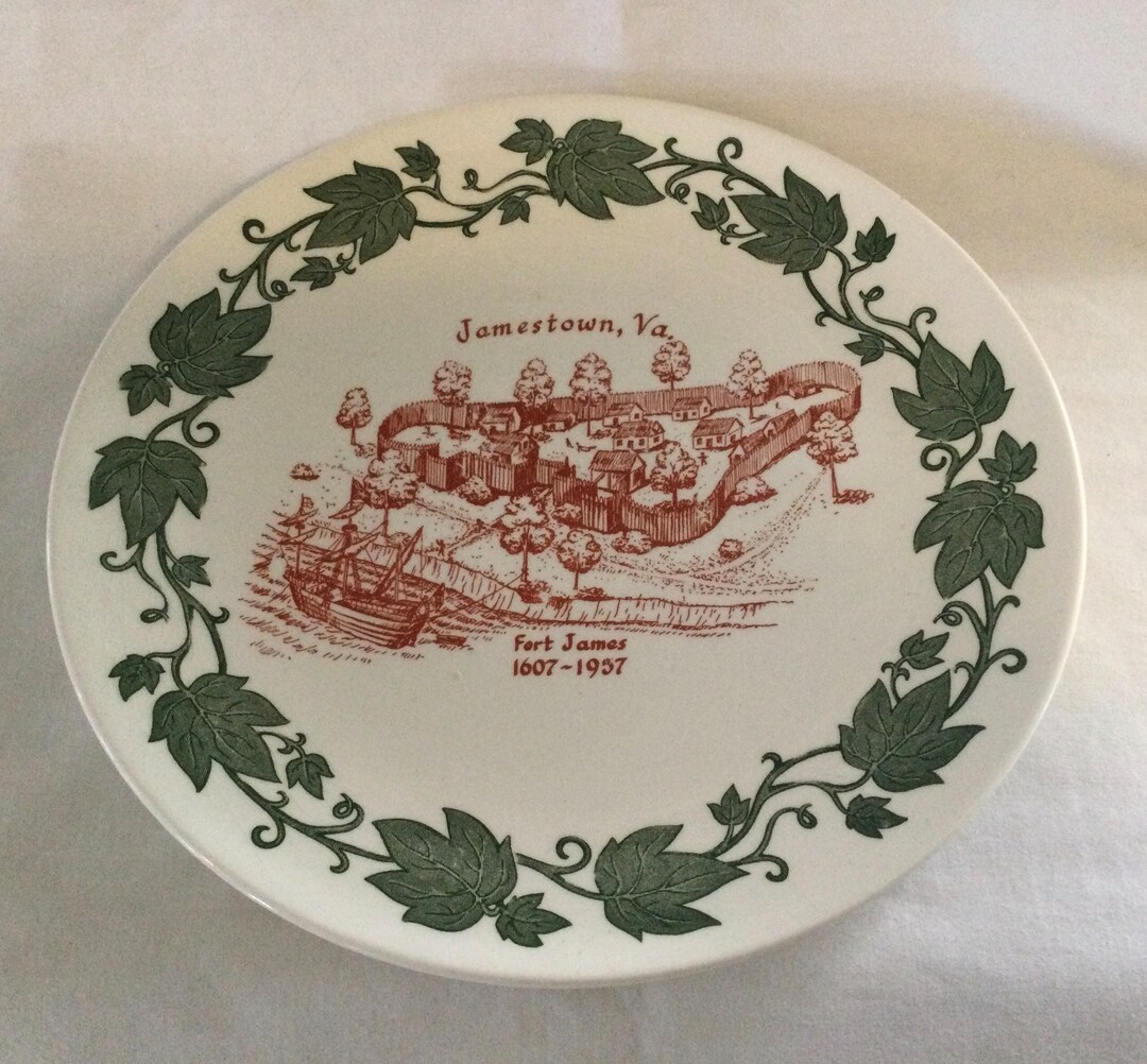 1957 Royal China English Ivy Pattern Souvenir of Jamestown Virginia ...