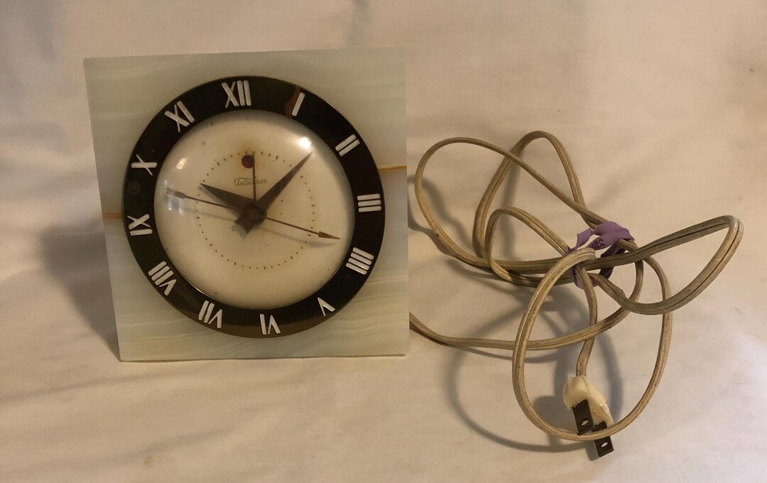 Antique Art Deco Onyx Telechron Electric Alarm Clock Model 7H57 - Etsy