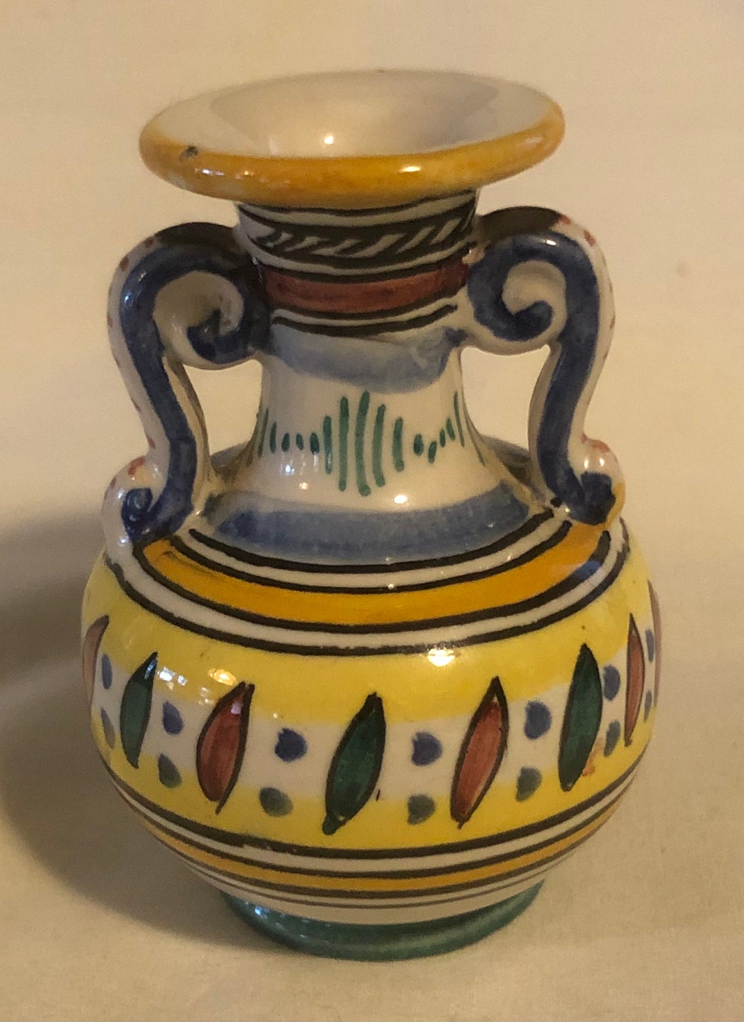 Vintage Miniature Handled Deruta Vase as Is - Etsy