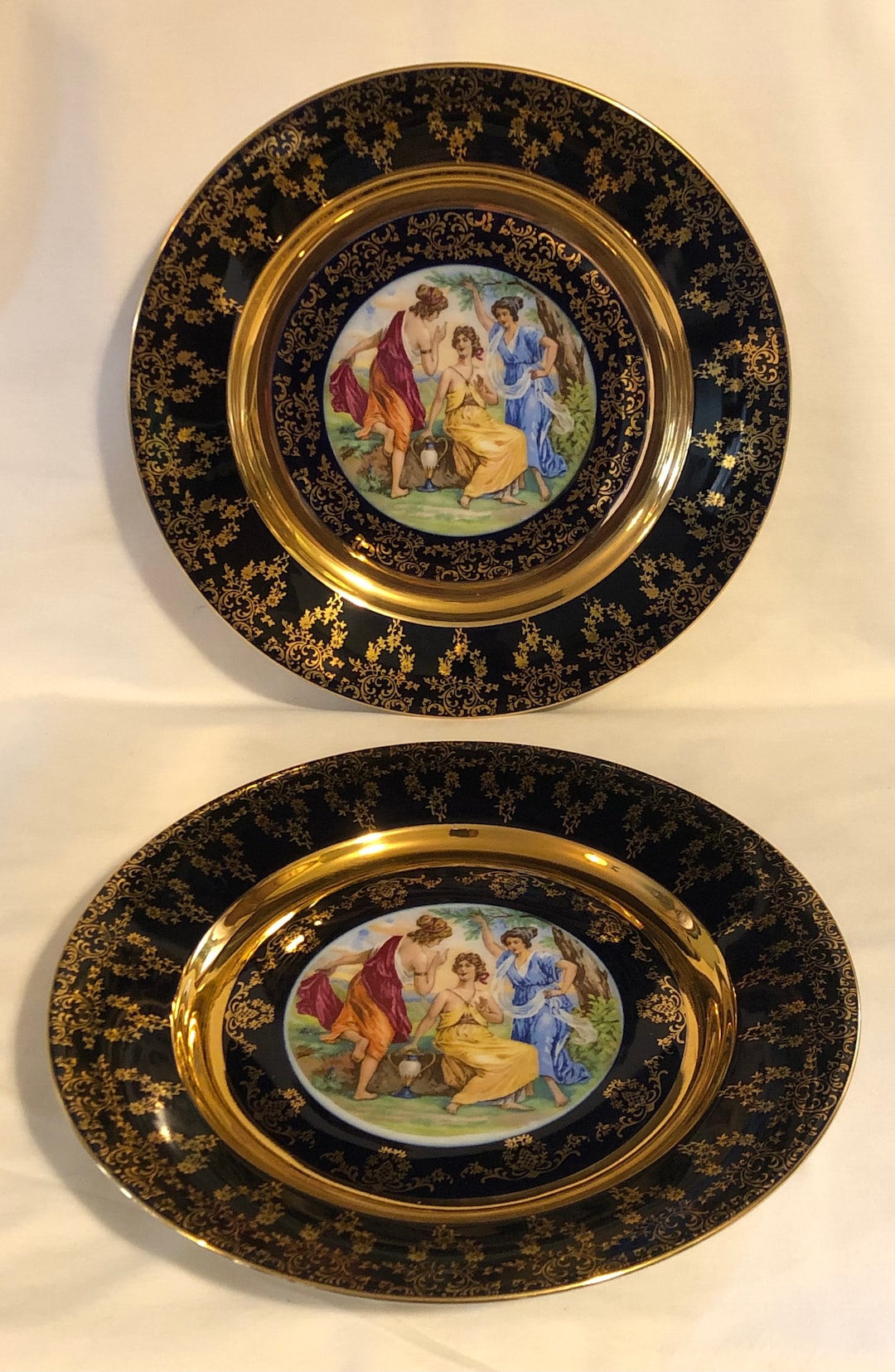 2 Epiag Df Porcelain De Boheme Czech Carlsbad 3 Muses Plate - Etsy
