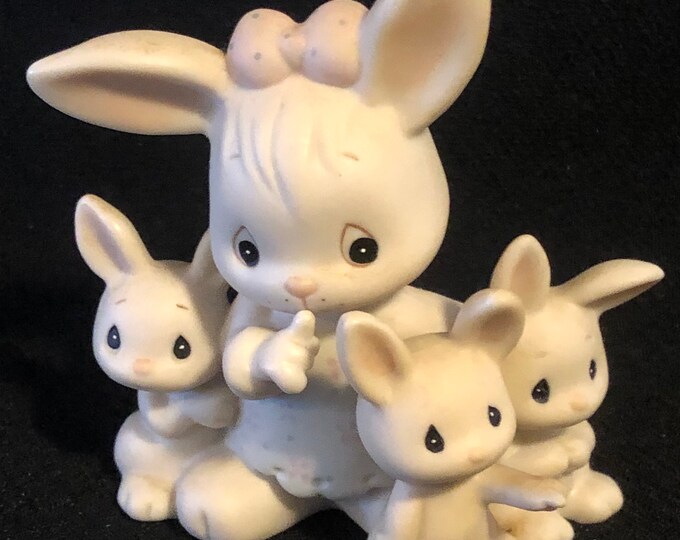 1988 Samuel Butcher Precious Moments Rabbit Family Figurine - Etsy