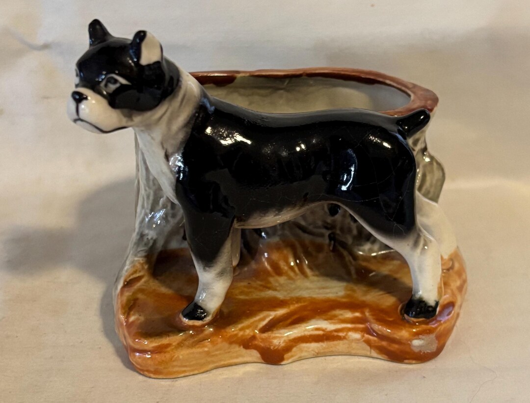 Vintage Figural Ceramic Boxer Dog Planter - Etsy
