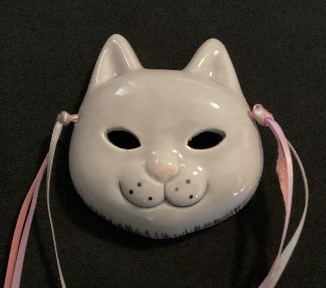 Vintage Miniature Ceramic Cat Wall Mask Wall Hanger - Etsy