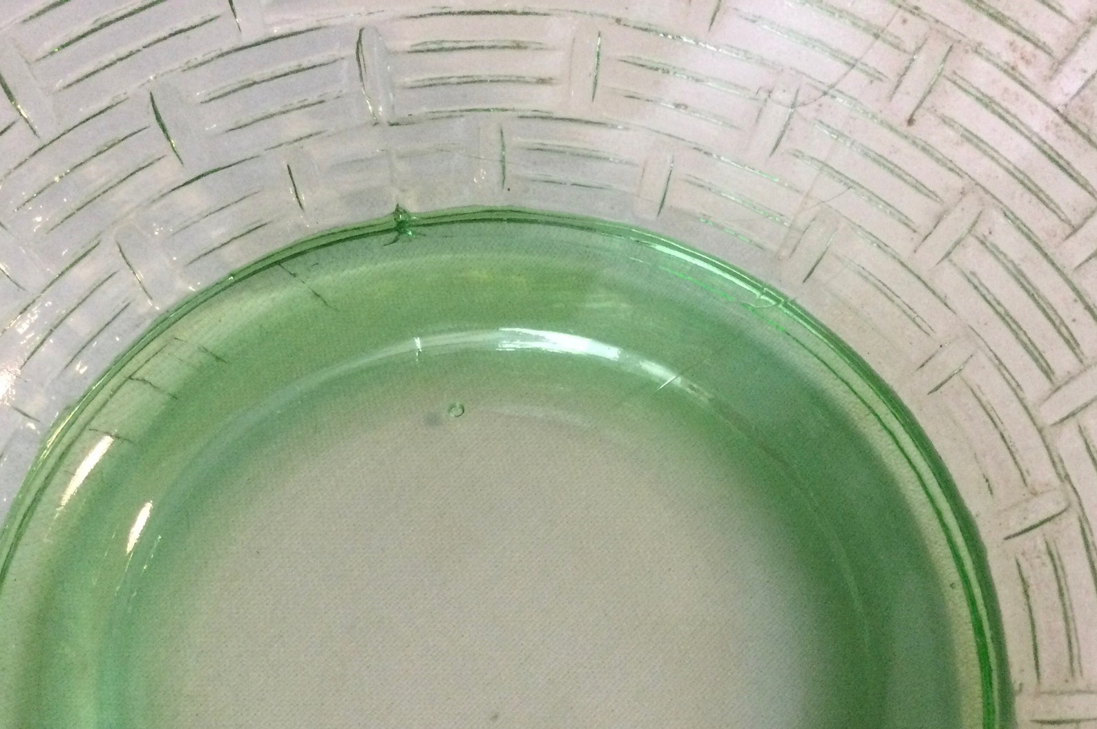 Vintage Green Depression Glass Basket Weave Pattern Two - Etsy