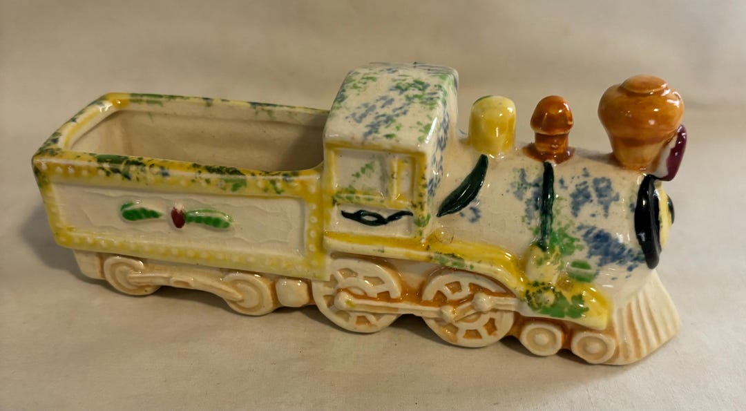 Occupied Japan Locomotive Train Ceramic Planter - Etsy