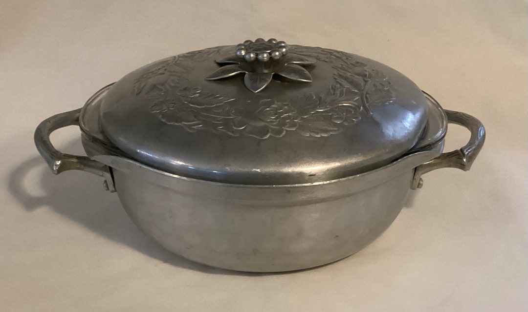 Vintage Everlast Hand Forged Aluminum Casserole Baking Dish W/pyrex ...
