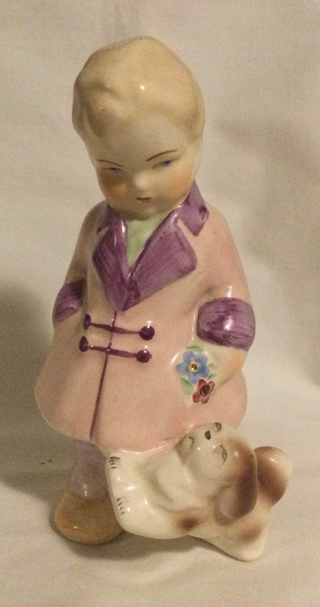 Vintage Coventry Pottery Boy With Dog Figurine - Etsy