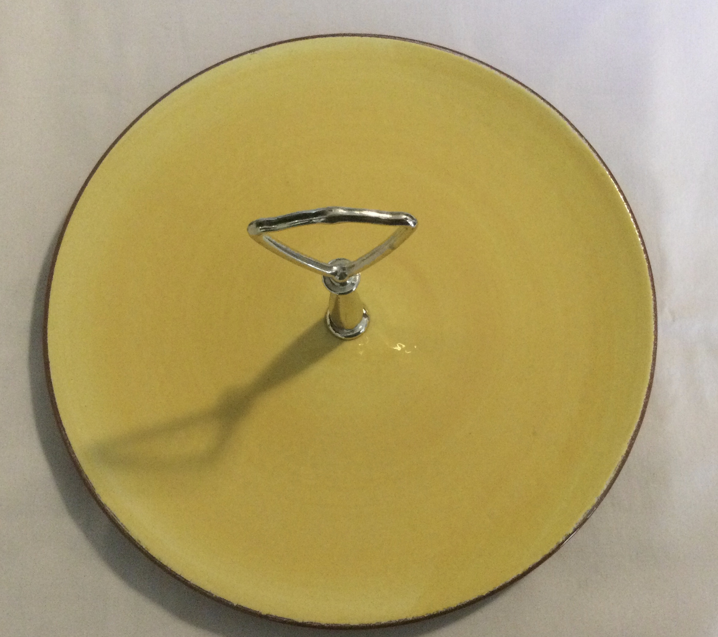 Vintage Stangl Ceramic Yellow Plate W/center Metal Handle - Etsy