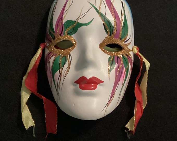 Vintage Ceramic Small Carnival Wall Mask - Etsy