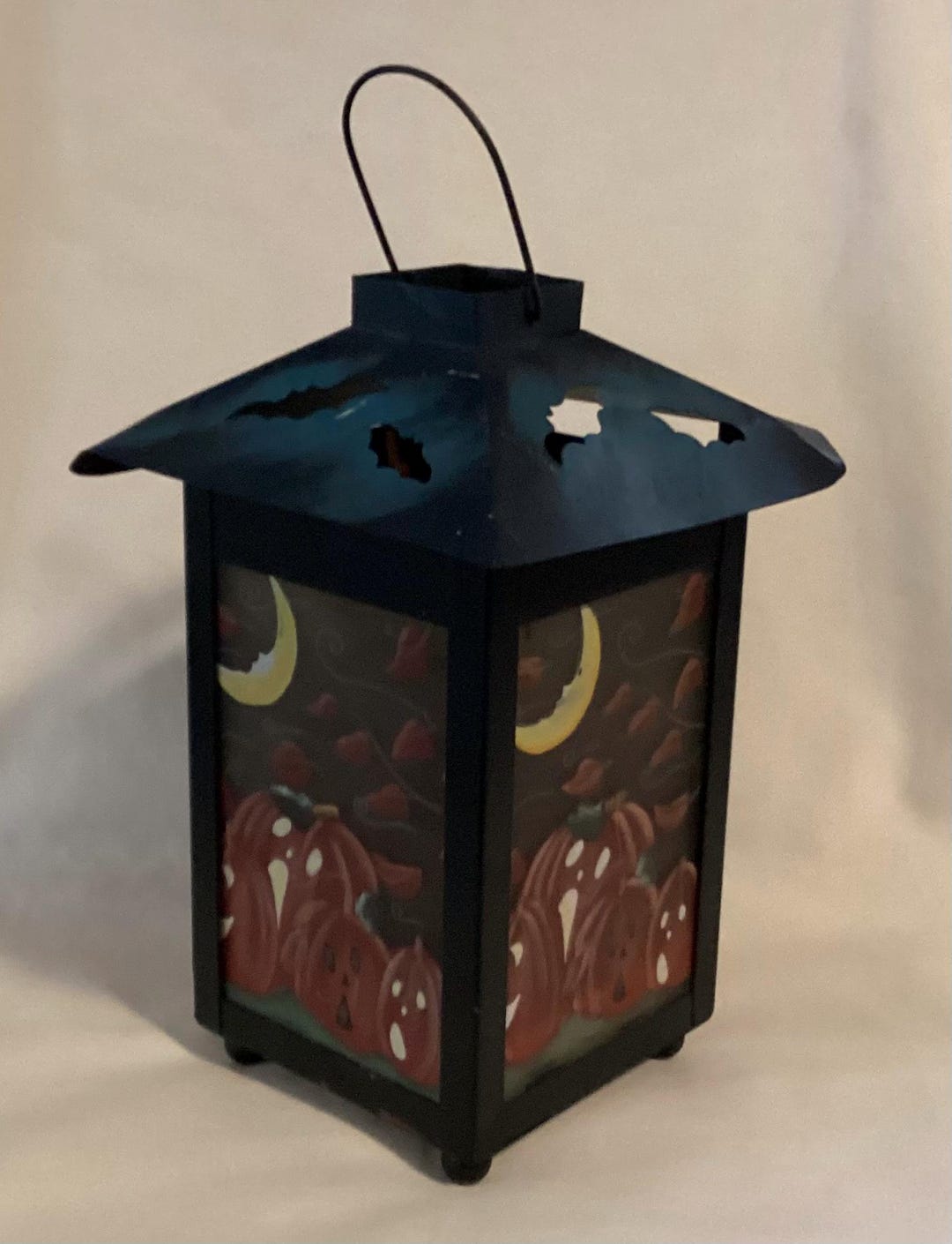 Vintage Kathy Hatch Jack O Lanterns Under Moon Halloween Lantern - Etsy