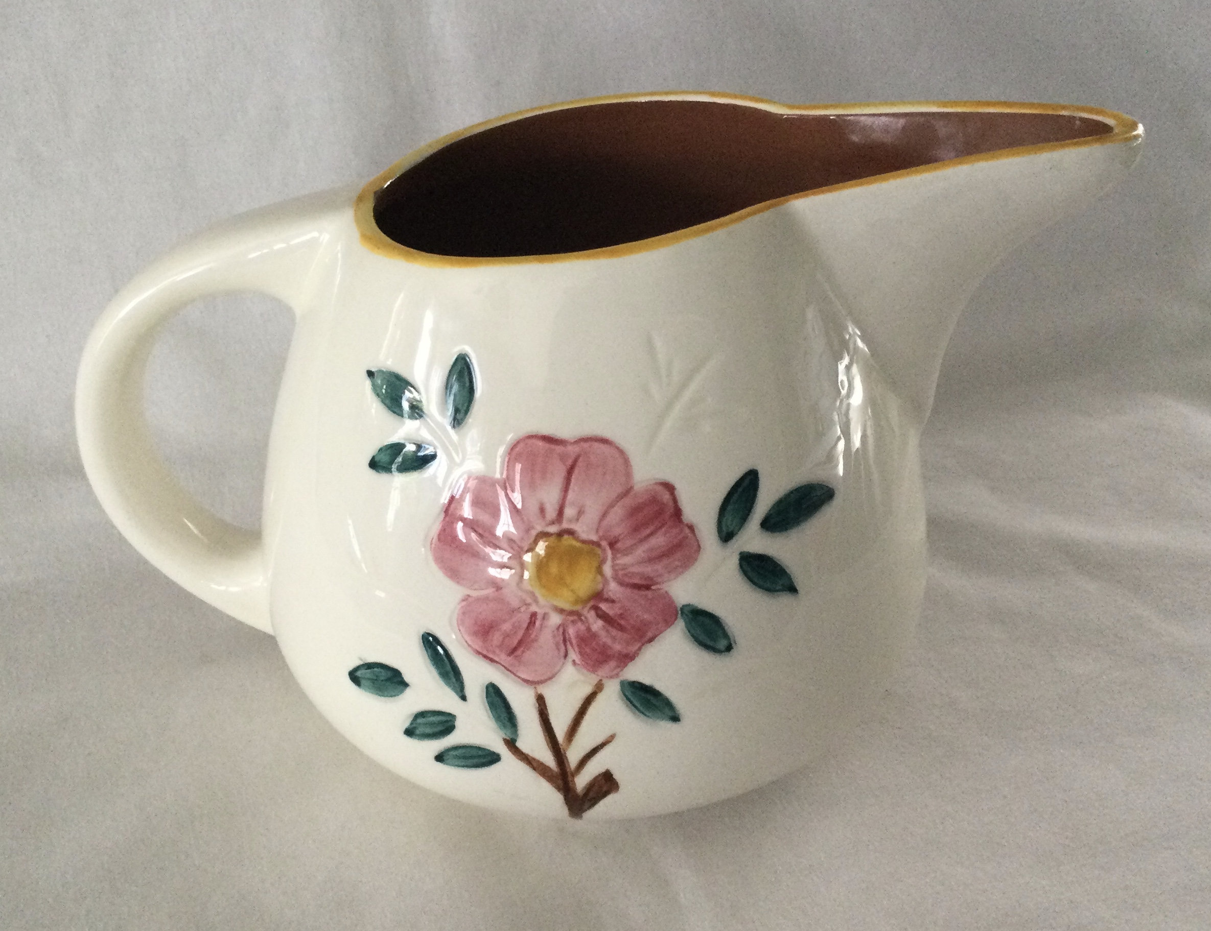 Stangl Pink Flower Wild Rose Pattern Long Spout Pitcher - Etsy