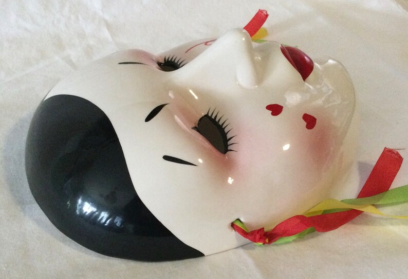 Vintage Simson Giftware Porcelain Lady Mask Wall Plaque - Etsy