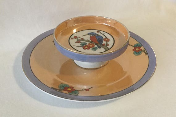 Noritake Vintage Handpainted Lusterware Snack Plates - www.vivetetela.com