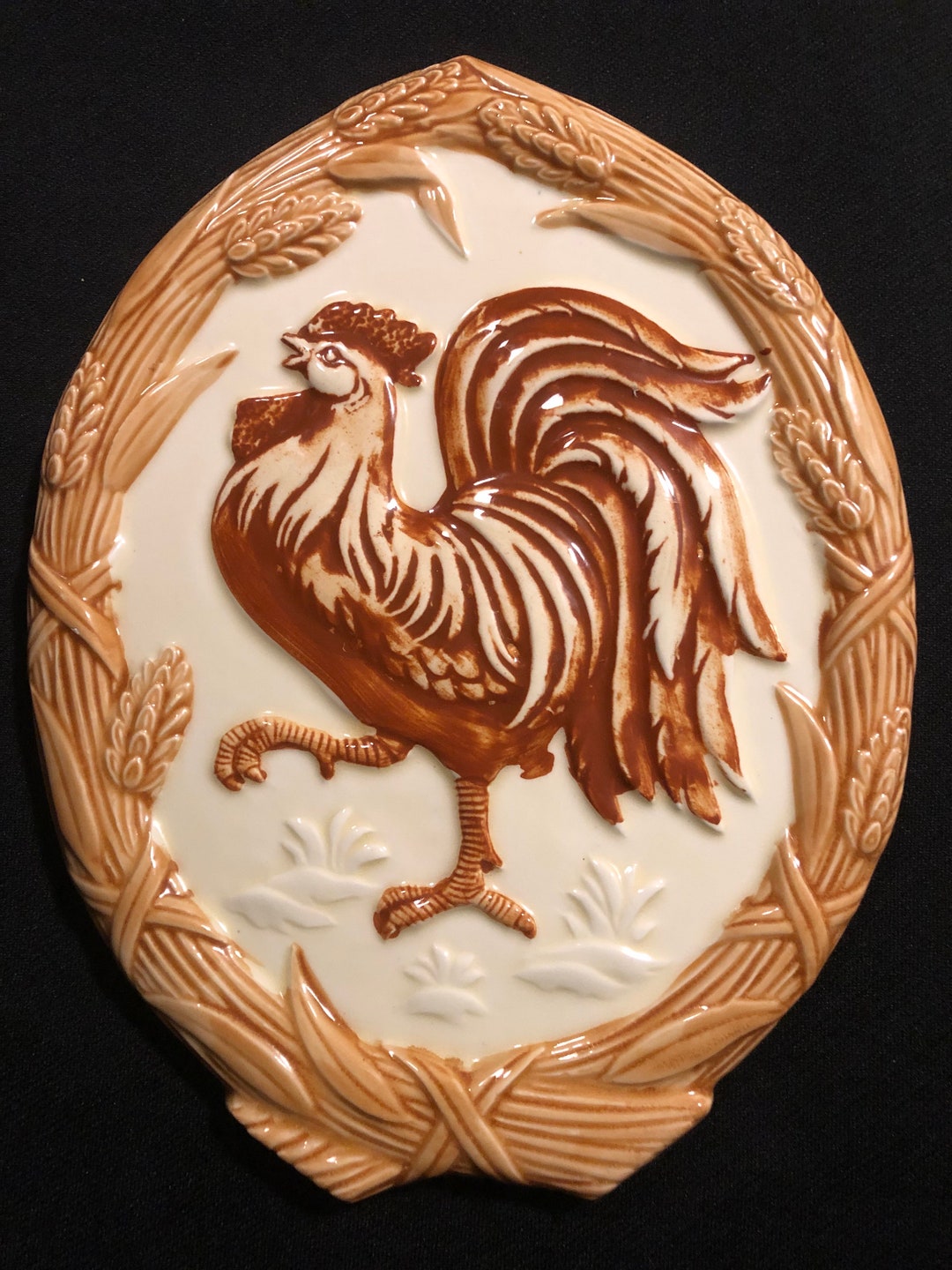 Vintage Essentials Japan Ceramic Rooster Wall Plaque - Etsy