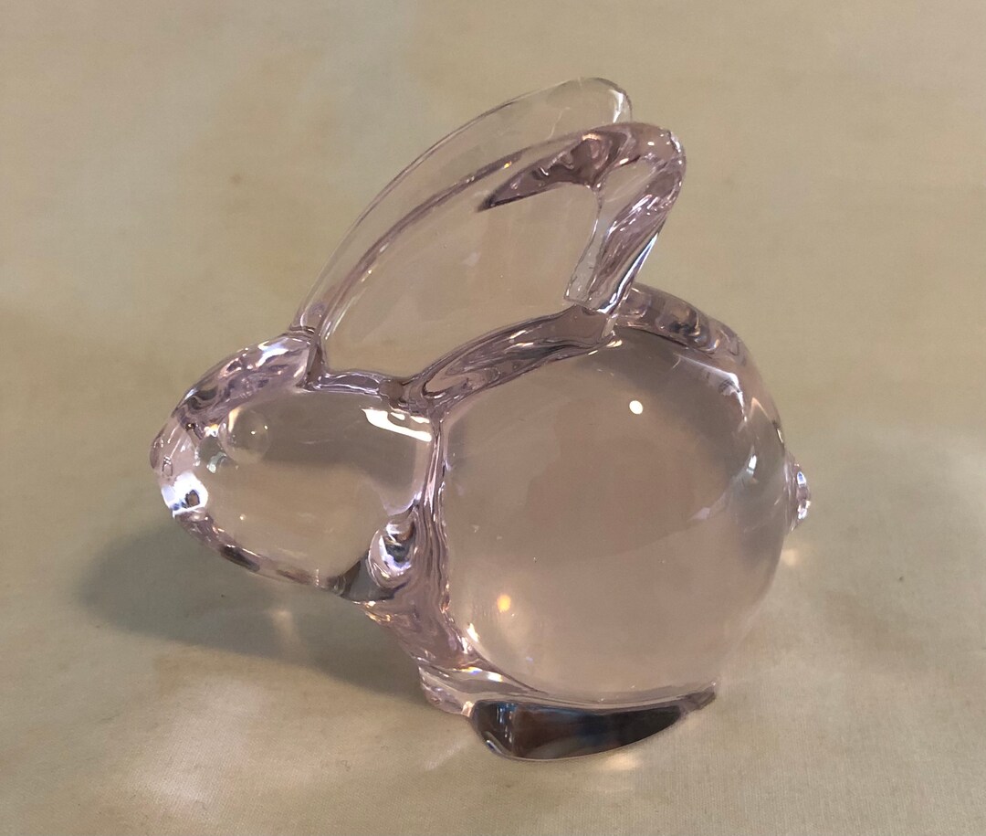Vintage Pink Oneida Crystal Rabbit Figurine - Etsy