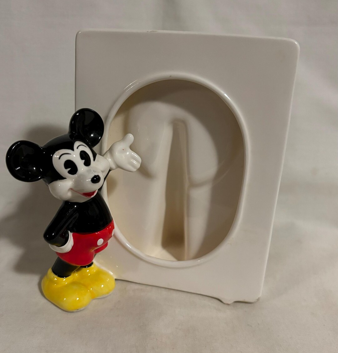 Vintage Disney Ceramic Standing Mickey Mouse Picture Frame Made in ...