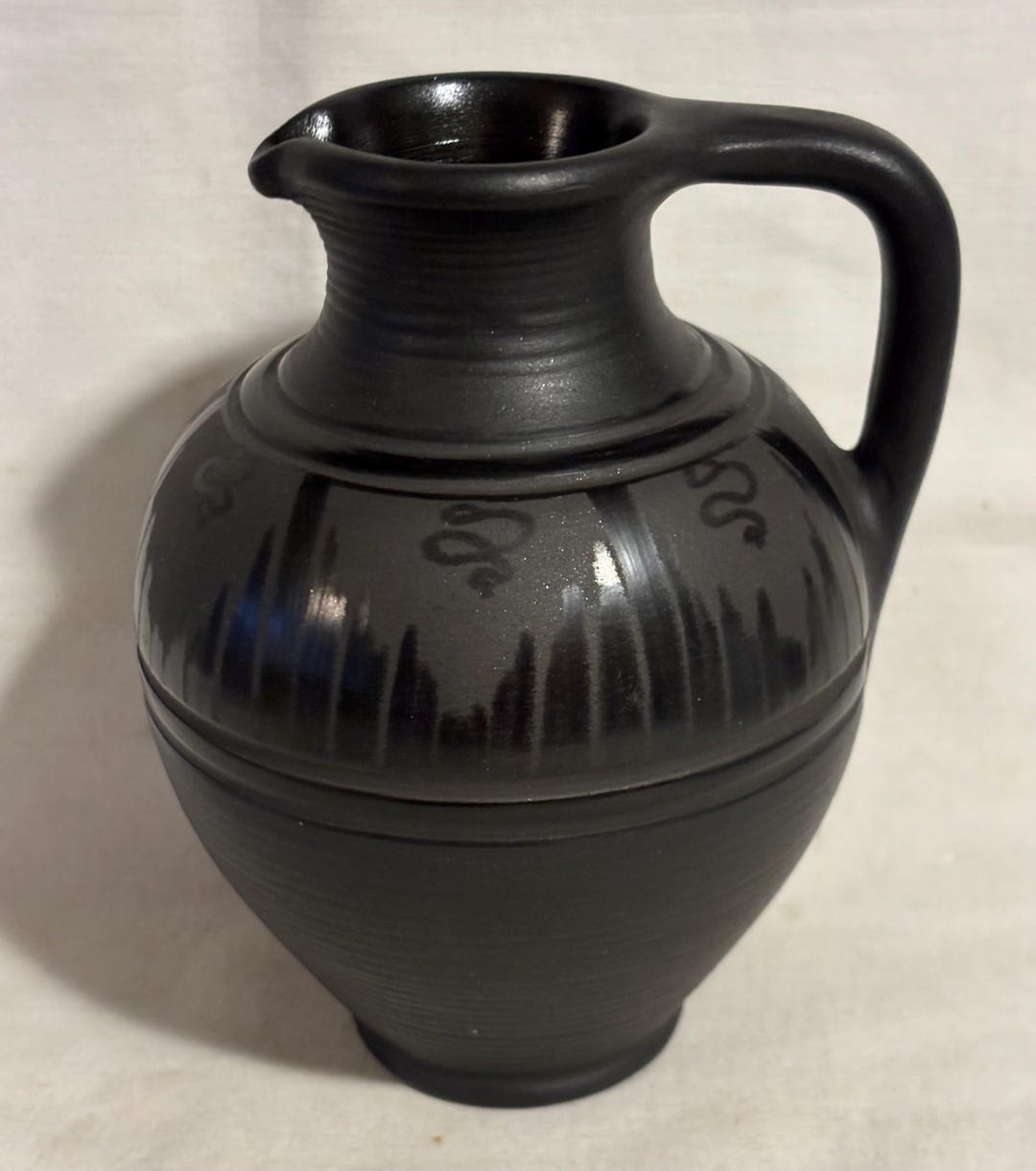 Vintage Hungarian Black Pottery Art Pottery Pitcher - Etsy