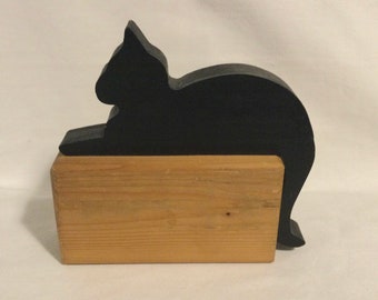 Black Cat Wooden Block - Etsy