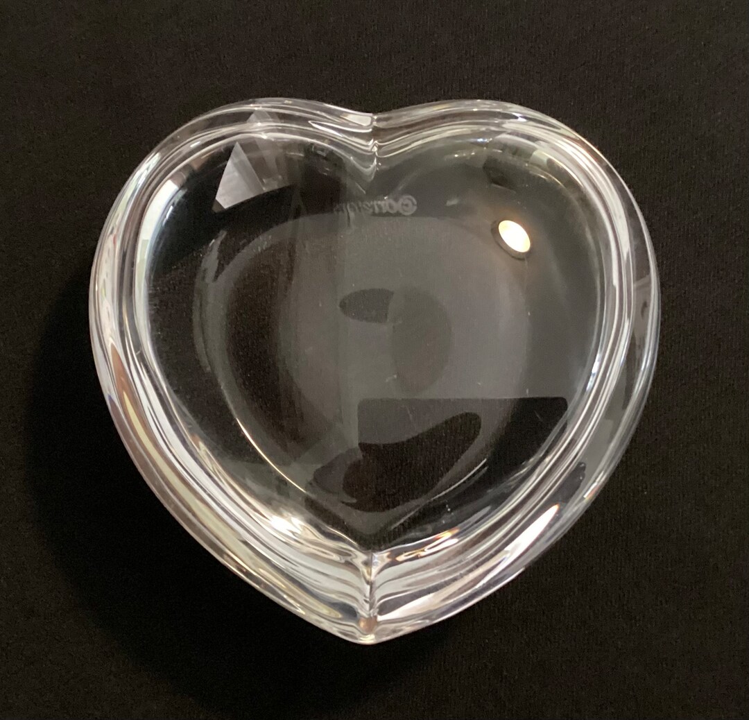 Vintage Orrefors Clear Crystal Glass Heart Shaped Paperweight - Etsy