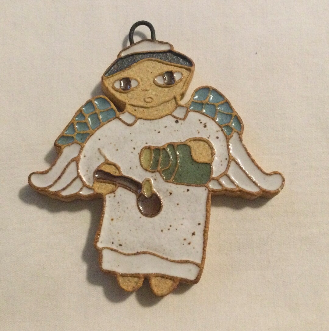 Vintage Saint Andrew’s Abbey Ceramics Angel With Medicine Ornament - Etsy