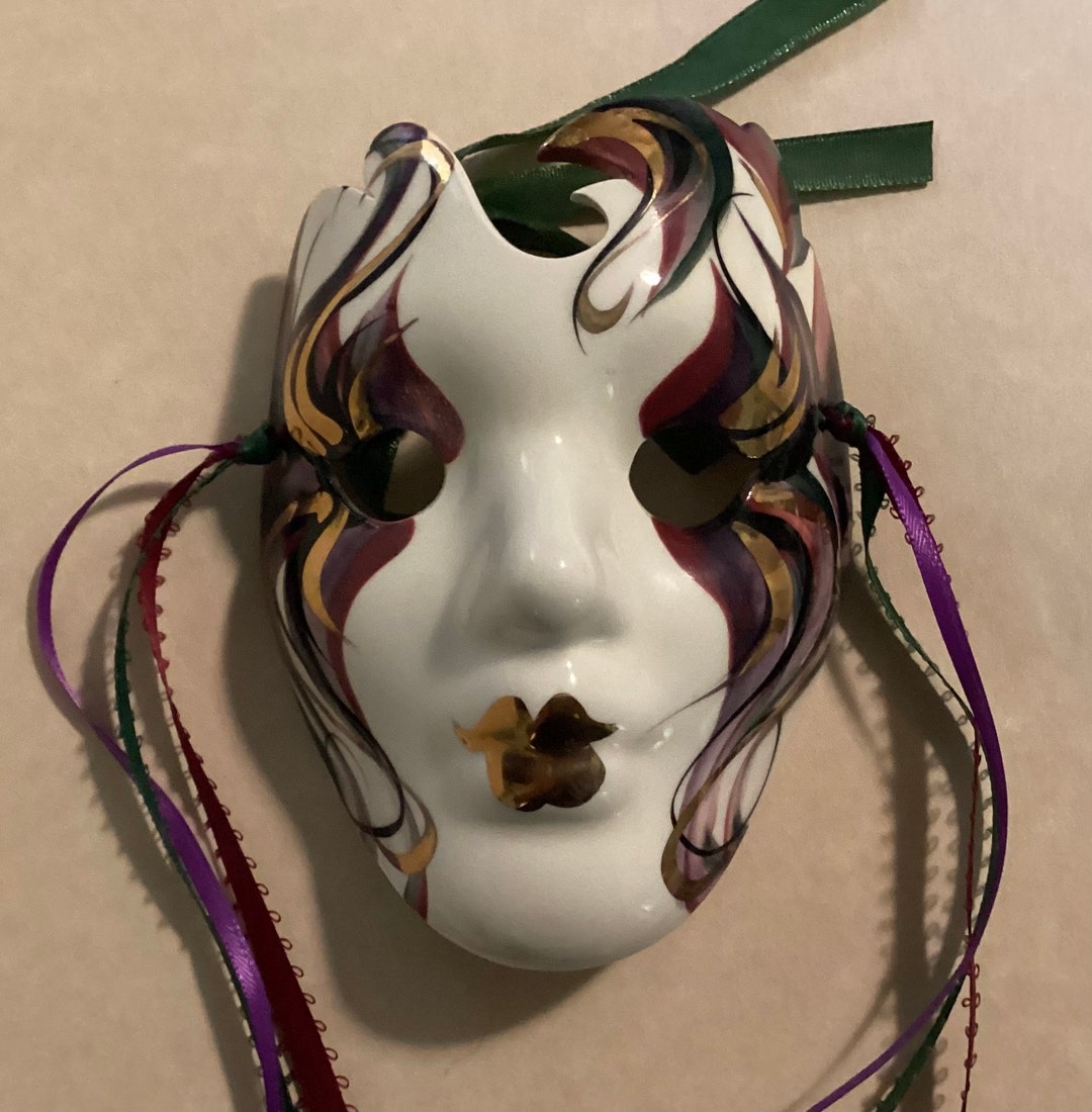 Vintage Ceramic New Orleans Miniature Mardi Gras Wall Mask - Etsy
