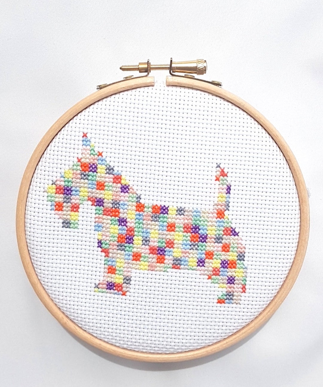 Modern Cross Stitch Pattern - Scottie Dog Squares / Checks - Etsy