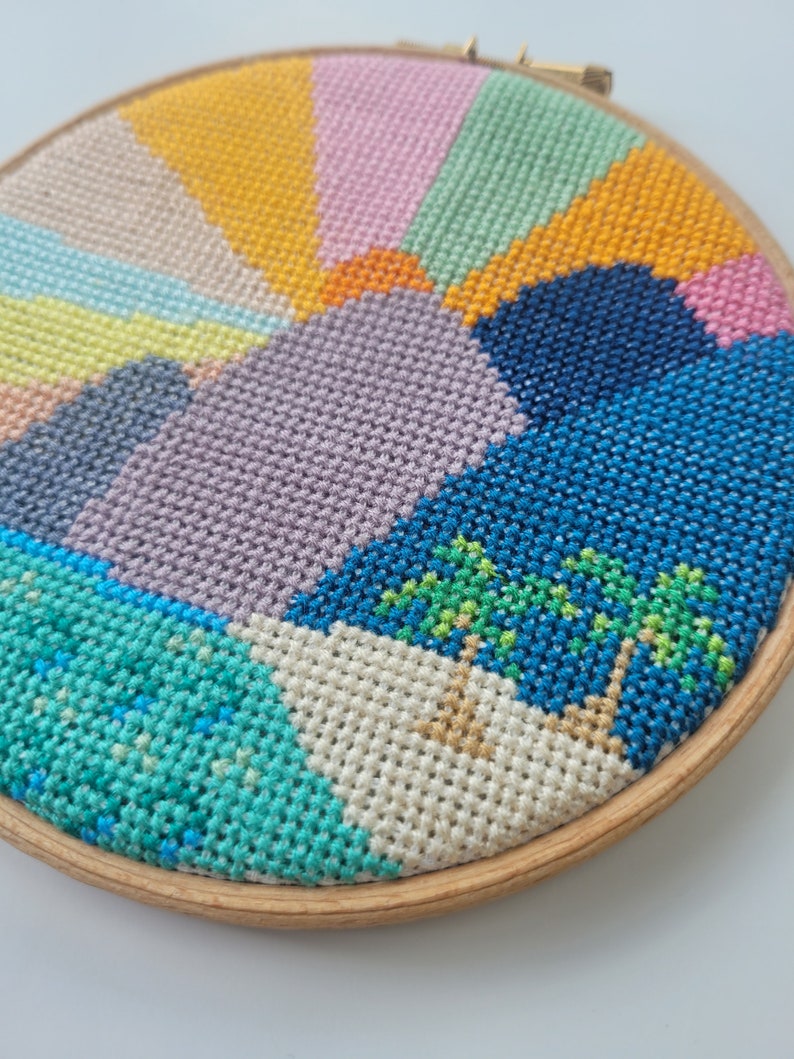 Mountains Tropical Cross Stitch Pattern - Pdf - Etsy