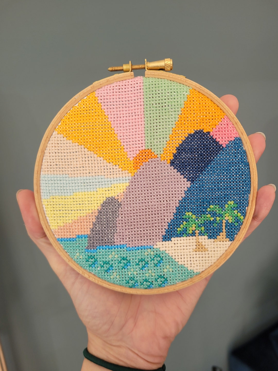 Mountains Tropical Cross Stitch Pattern - Pdf - Etsy
