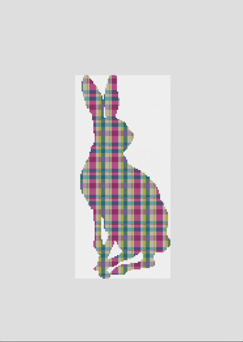 Tartan Hare / Rabbit Modern Cross Stitch Pattern - PDF - Instant ...