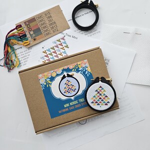 Mini Nordic Tree Cross Stitch Kit - Etsy