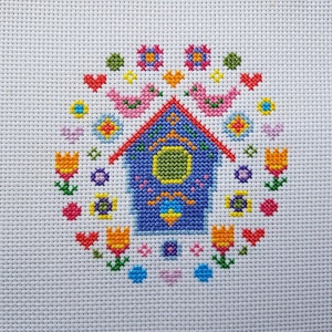 Modern Cross Stitch Pattern Mini Swedish Folk Art PDF | Etsy