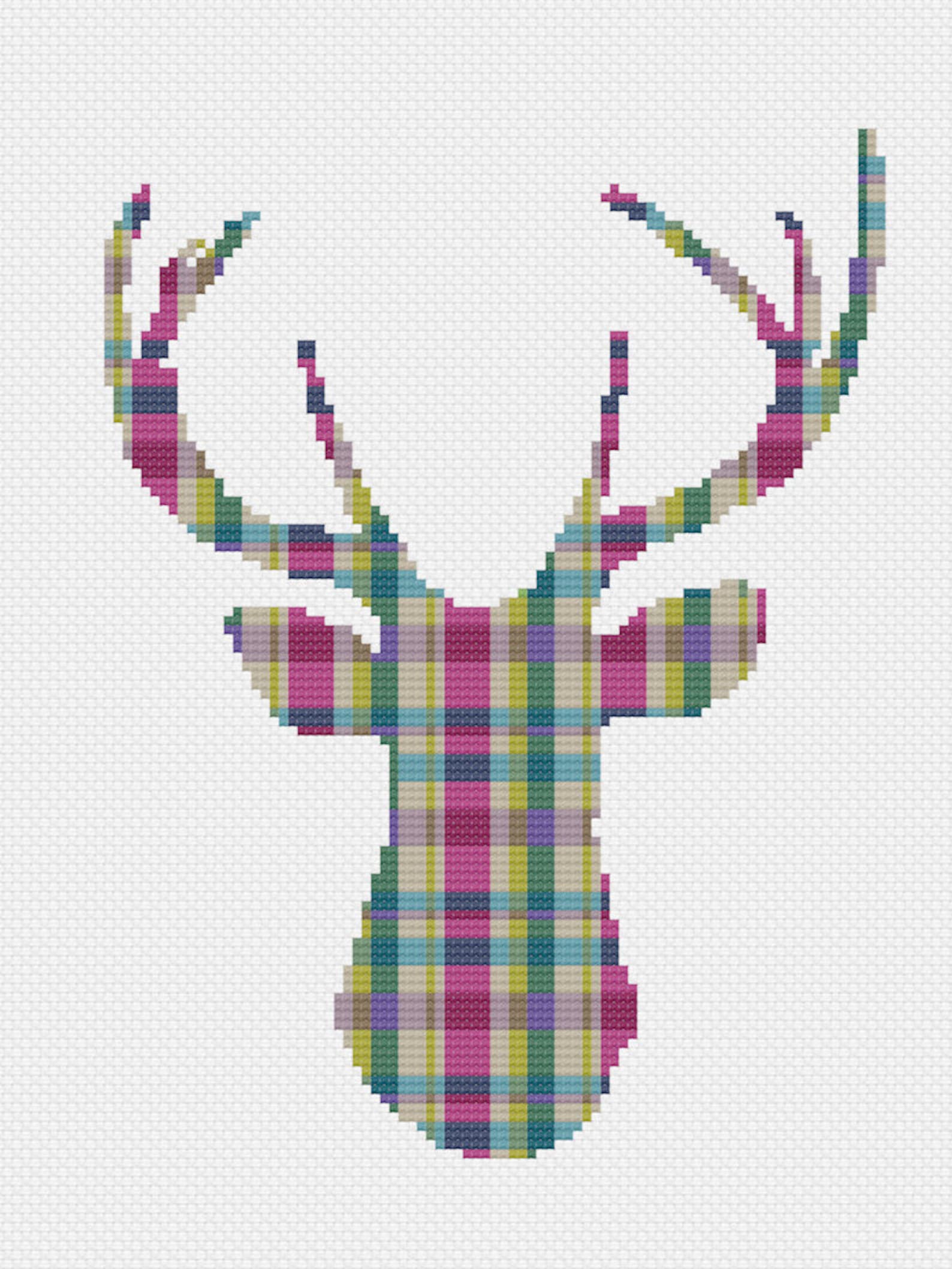 Tartan Stag Modern Cross Stitch Pattern PDF Only Instant - Etsy UK