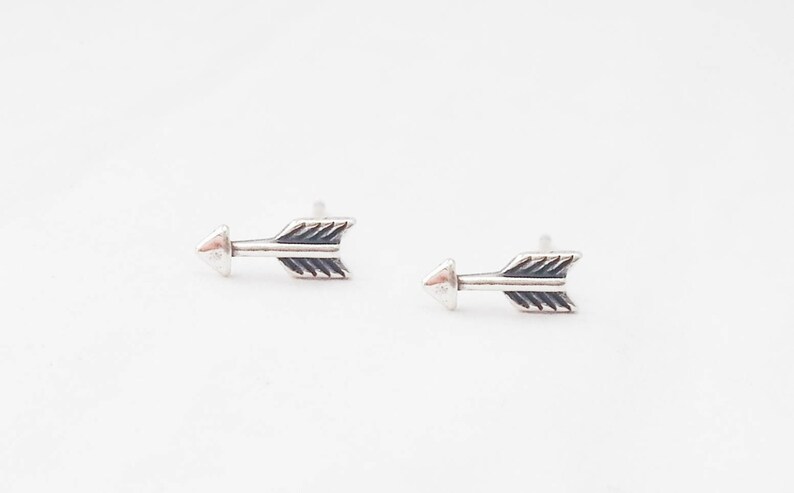 Tiny Arrows Sterling Silver Stud Earrings Silver Arrow Stud - Etsy