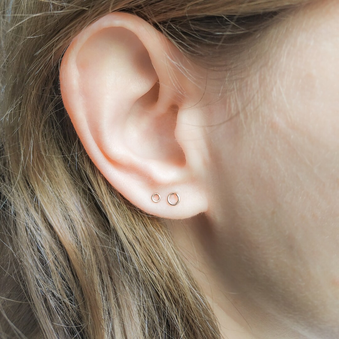 Tiny Circle Earrings - Tiny Round Studs - Tiny Stud Earring - Petite ...