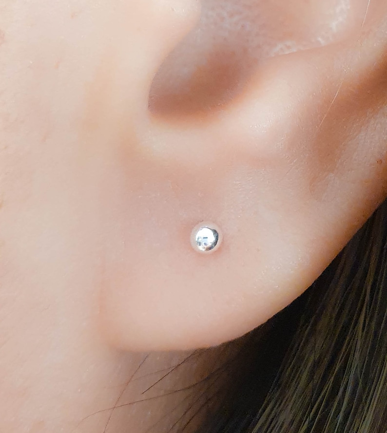 Silver Studs Earrings 2.5mm Tiny Stud Earrings Teeny Tiny - Etsy