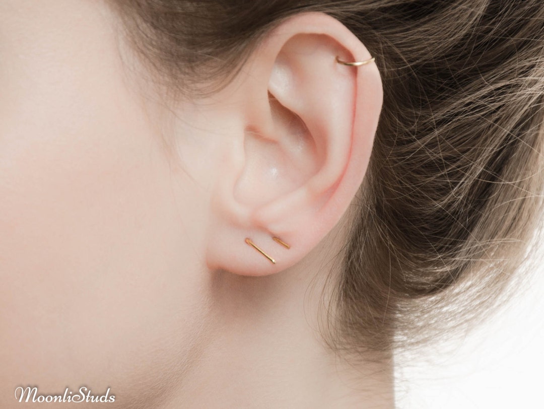 Bar Earrings Set - Ear Pins - Earrings Set Bar Studs - Edgy Bar ...