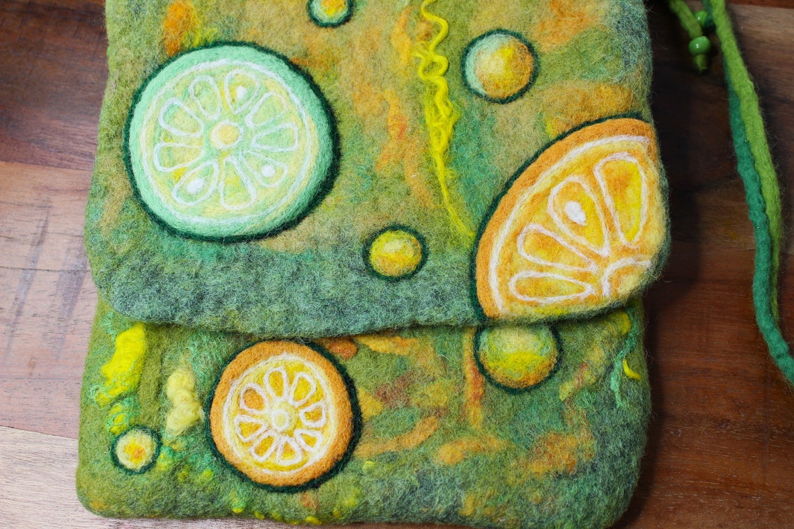 Felted Small Bag Citrus Fruits - Etsy